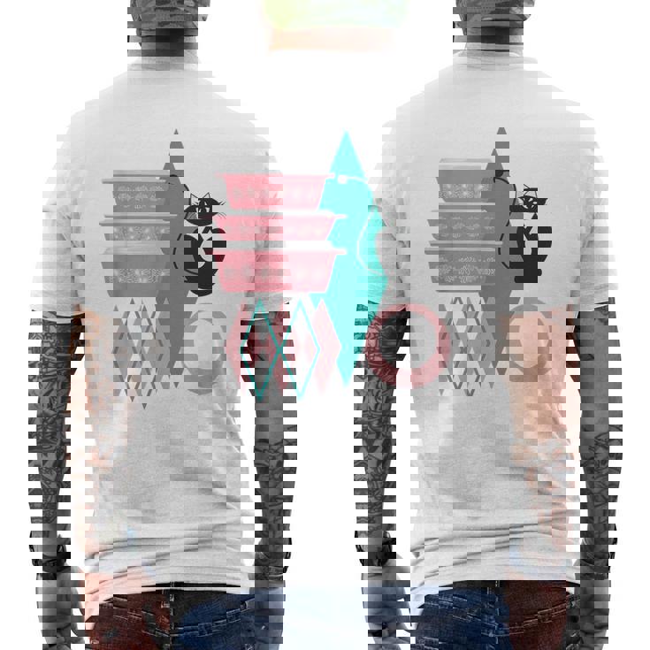 Atomic Cat Mid Century Pyrex Men's T-shirt Back Print - Monsterry