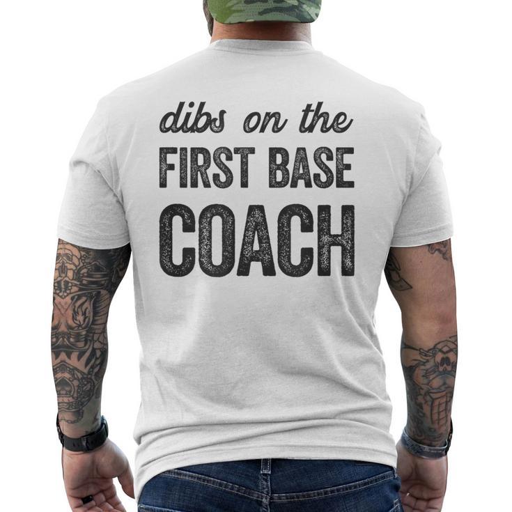 Dibs On The First Base Coach First Base Coach Wife Men's Back Print T ...