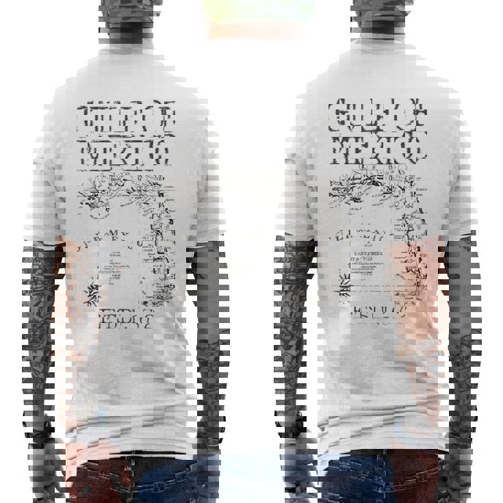 Gulf Of Usa America Gulf Of Mexico Flag Map Men's T-shirt Back Print ...