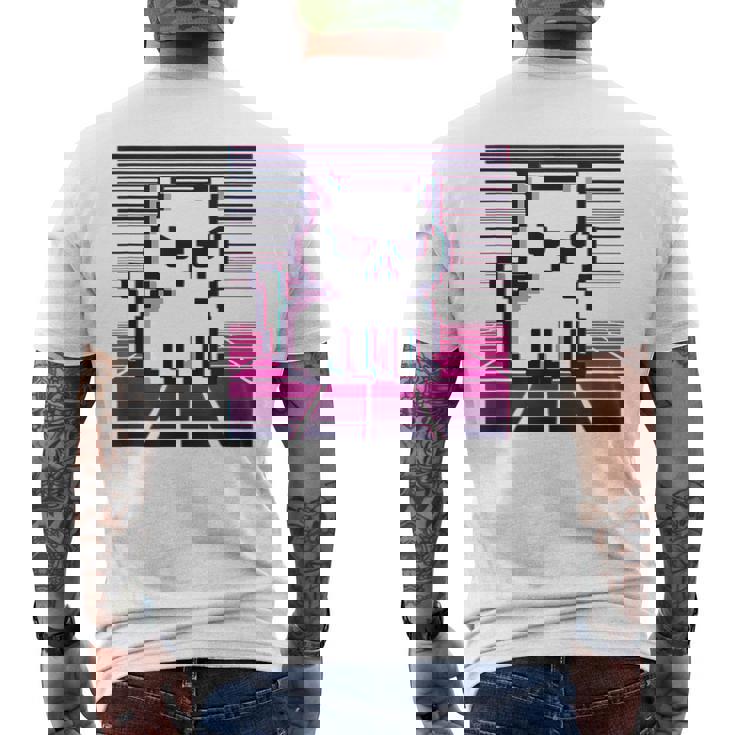 Pixelated Retro Gaming 8-Bit Minimalist Nostalgic Cat Art Men's Back ...