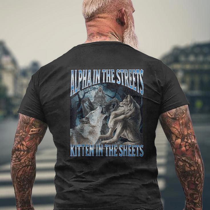 Alpha In The Streets Kitten Werewolf Wolf Meme Men's T-shirt Back Print ...