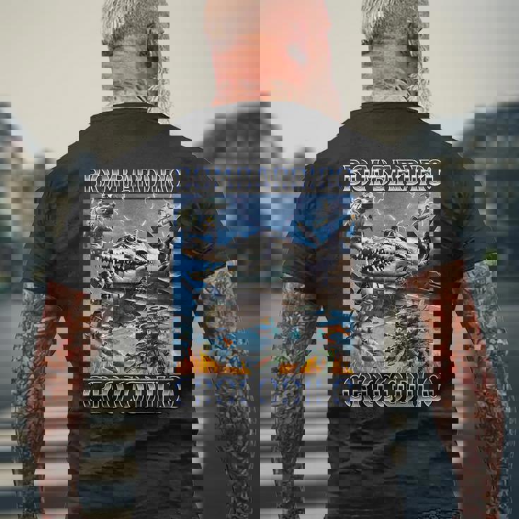 Bombardiro Crocodilo Italian Brainrot Meme Men's T-shirt Back Print ...