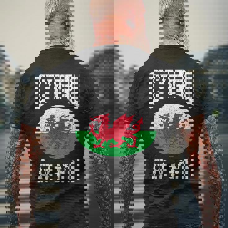 Cymru Am Byth Cymraeg Wales Flag Vintage Rugby Proud Welsh Men's Back ...