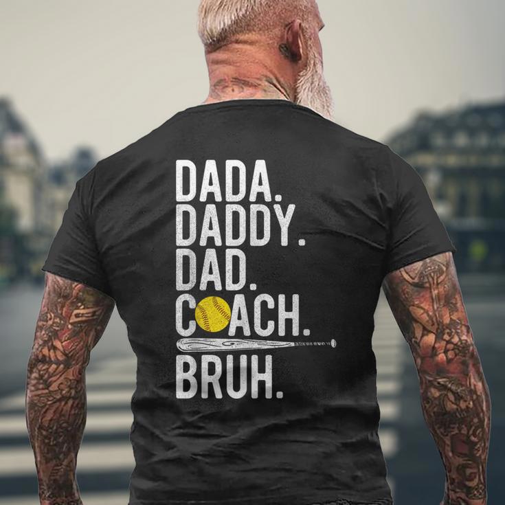 Dada Daddy Dad Bruh Vintage Softball Coach Dad Family Humor Men's T ...