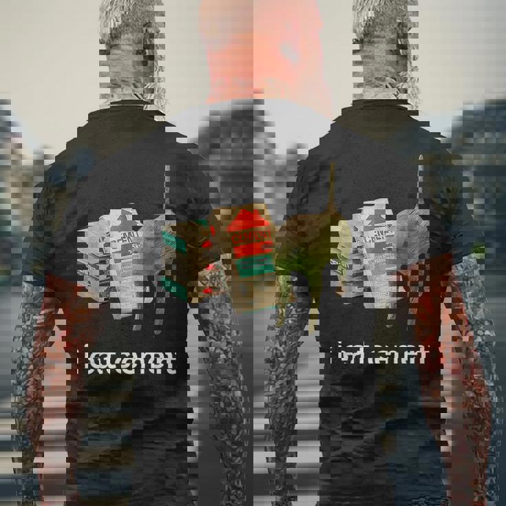 I Eat Cement Meme Cat Men's T-shirt Back Print | Mazezy