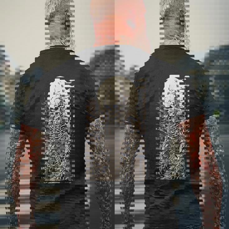 Giant Yokai Skeleton Aesthetic Edo Japan Ukiyo-E Art Men's Back Print T ...