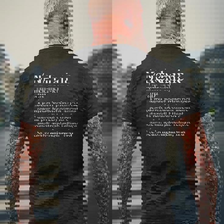 Mechanic Graphic Meaning Mechanic Noun Definition Men's Back Print T ...