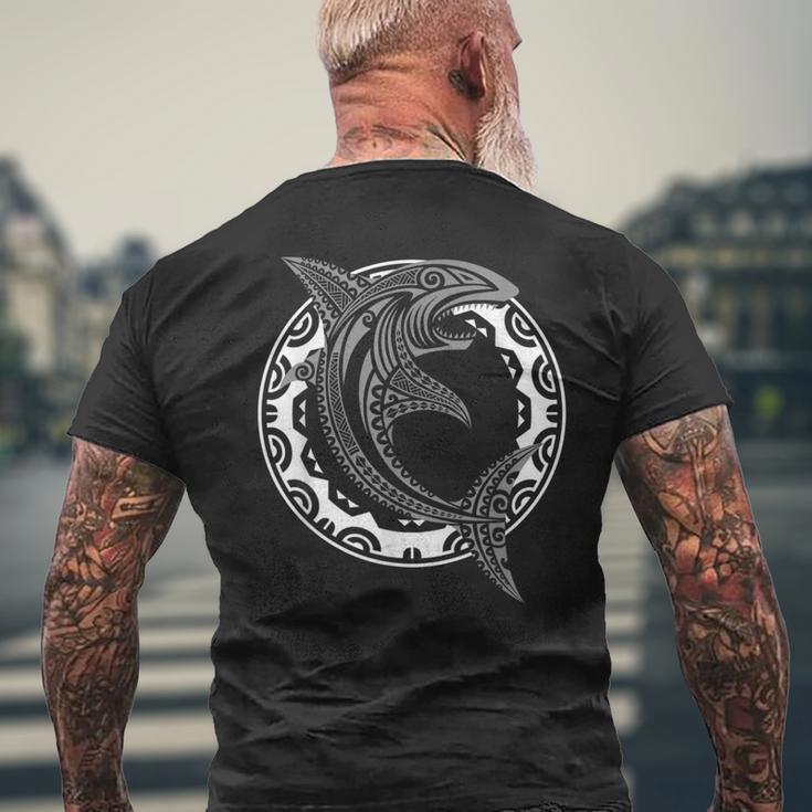 Shark Fish Symbol Haka Culture Maori Tribal Pattern Men's Back Print T ...