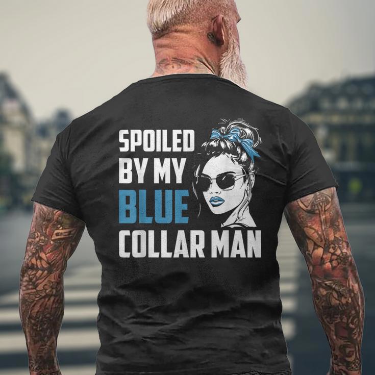 Spoiled By My Blue Collar Man Men's Back Print T-Shirt - Monsterry