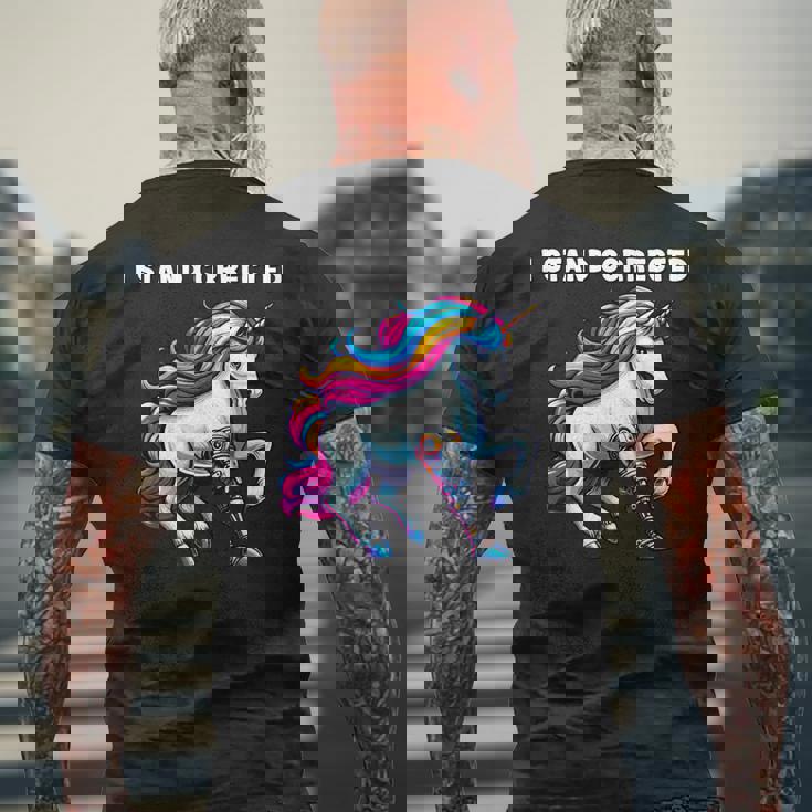 I Stand Corrected Amputee Bionic Prosthetic Leg Unicorn Men's Back Print T-Shirt - Monsterry