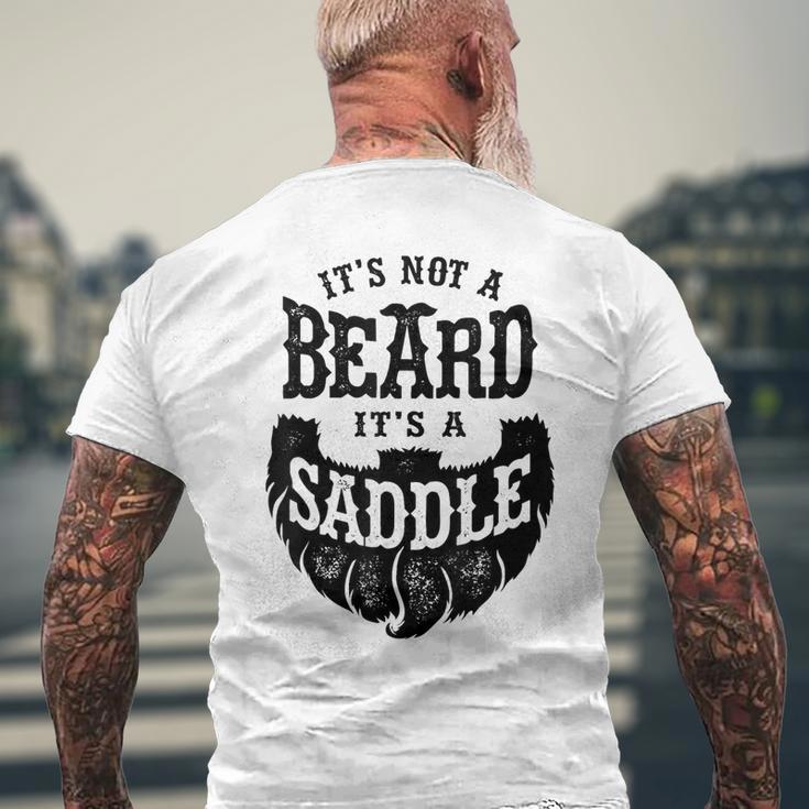 It's Not A Beard It's A Saddle Bearded Men Joke Men's Back Print T ...
