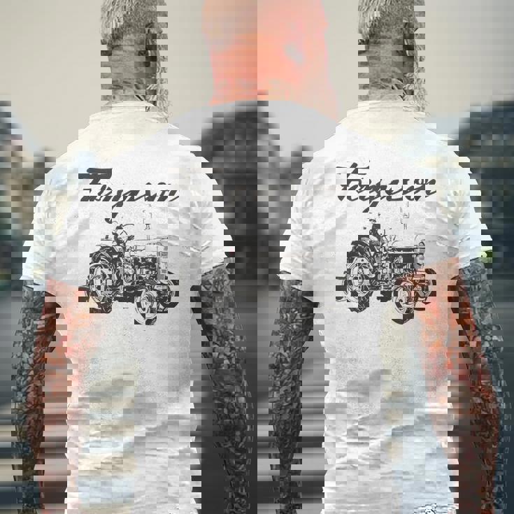 Vintage Te-20 Ferguson Tractor Vector Poster Men's T-shirt Back Print ...