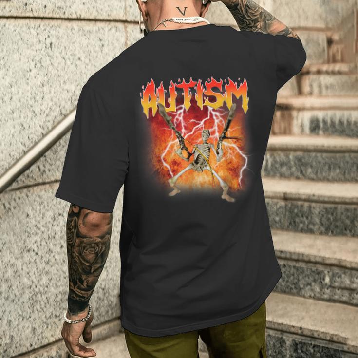 Autism Skeleton Oddly Specific Dank Meme Men's T-shirt Back Print ...