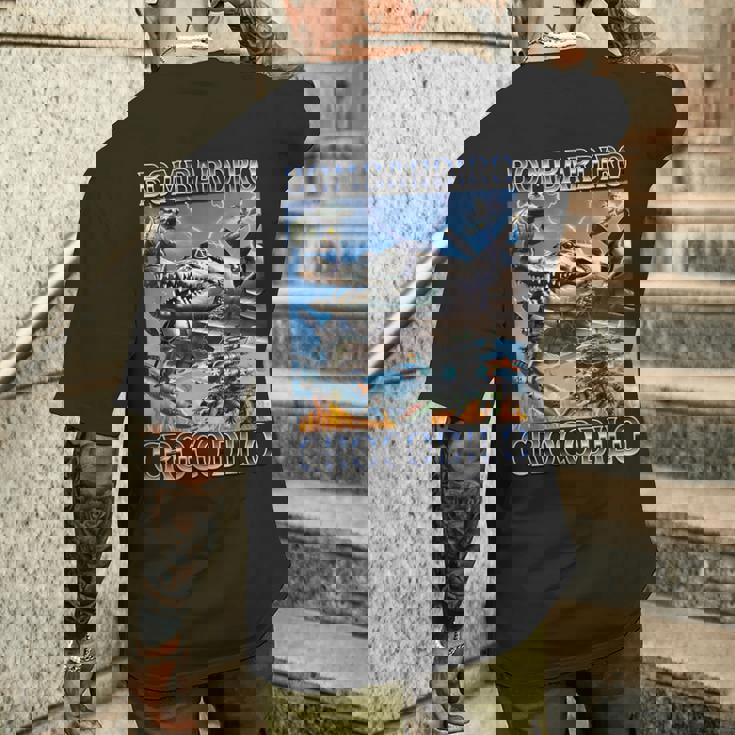 Bombardiro Crocodilo Italian Brainrot Meme Men's T-shirt Back Print ...