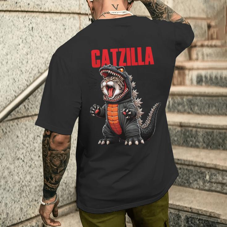 Cute Cat Kitty Catzilla For Cat Moms Cat Dads Pet Lovers Men's T-shirt ...
