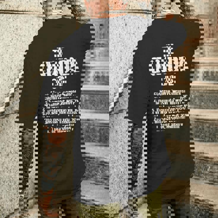 The Grandpa Code Cool Best Grandfather Humor Joke Men's T-shirt Back Print - Seseable