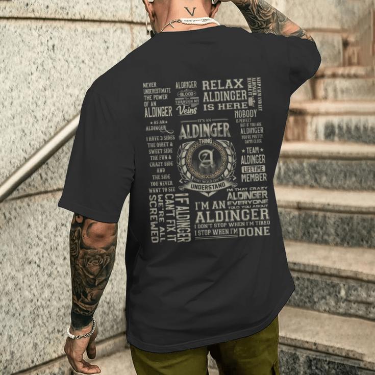 It's An Aldinger Thing Aldinger Name Men's T-shirt Back Print | Mazezy