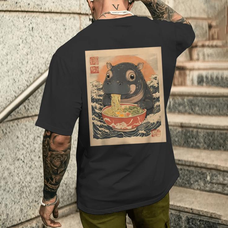 Moo Deng Hippo Eat Ramen For Japanese Style Fan Kawaii Anime Men's T ...