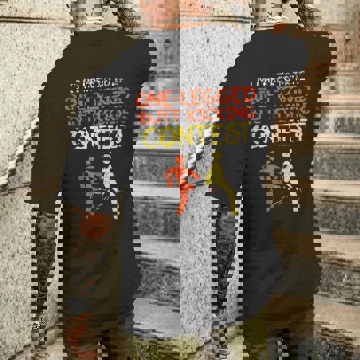 One Legged Butt Kicking Contest Leg Amputee Humor Joke Men's Back Print ...