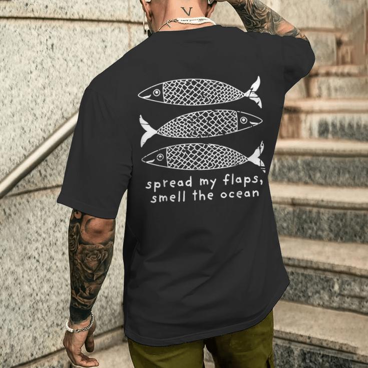 Spread My Flaps Smell The Ocean Raunchy Sardines Meme Men's T-shirt ...