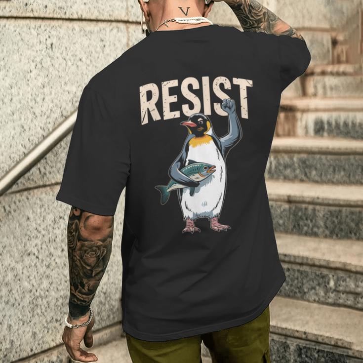 I Stand With Penguin Resist Penguins Protest Against Tariffs Men's T ...