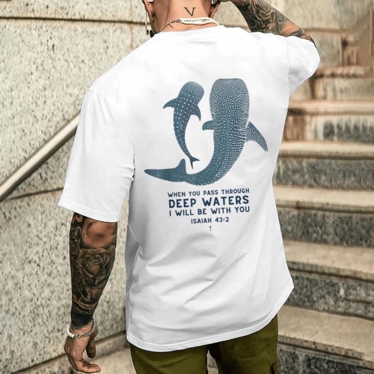 Christian Scripture Jesus Ocean Isaiah Vintage Whale Shark Men's Back ...