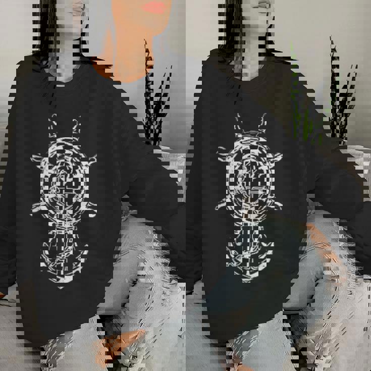 Ancla & Timón De Barco Original Diseño Marinero Hombre Sudadera Mujer ...