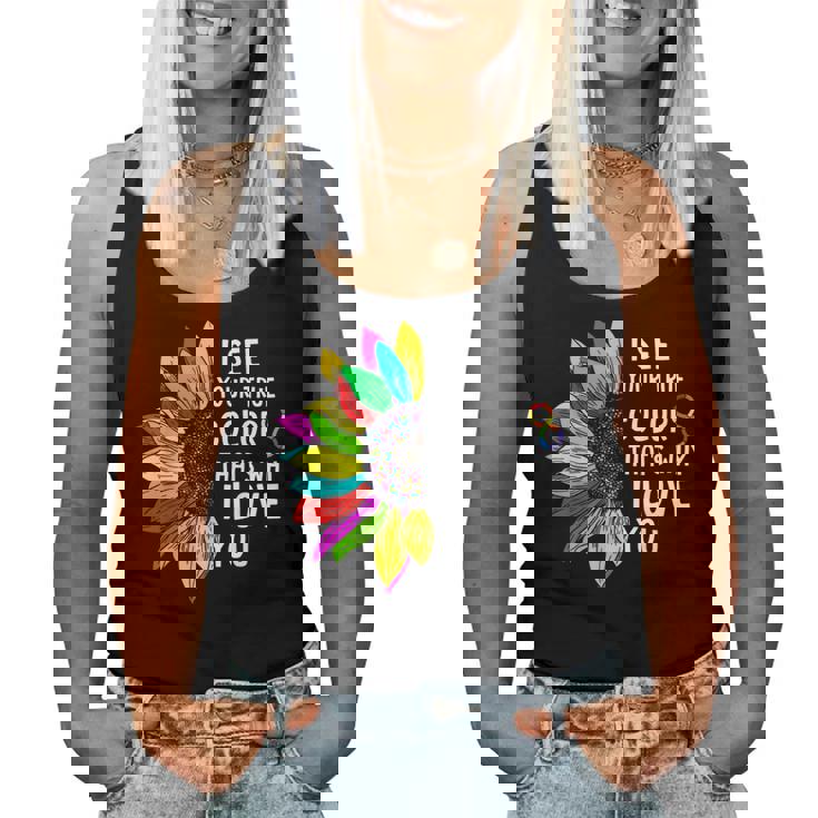 I See Your True Color Infinity Rainbow Neurodiversity Autism Women Tank ...