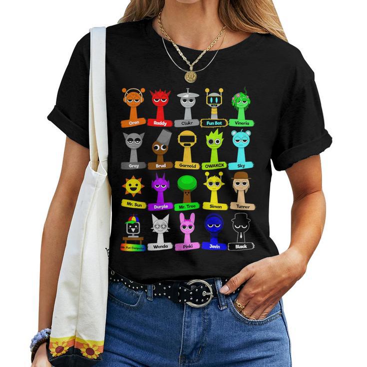 All Sprunki With Their Names Boys Girls Toys Camiseta unisex - Regaloses