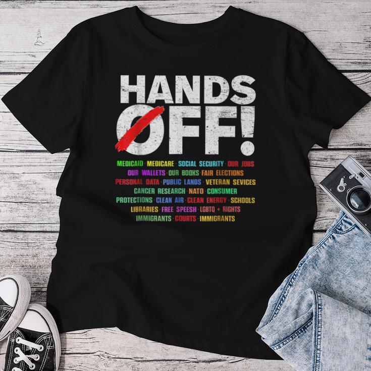 Hands Off Protest For Womens Women T-shirt | Mazezy