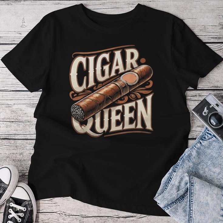 Smoke Smoking Cigar Queen Women T-shirt | Mazezy
