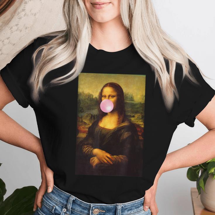 Enjoy Wear Sarcastic French Mona Lisa Chewing Bubble Gum Fun Camiseta ...