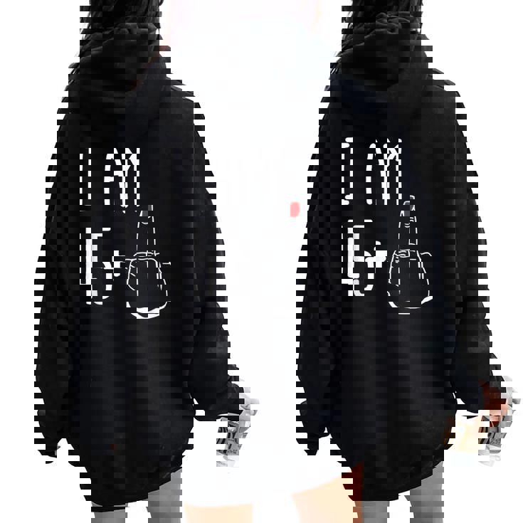 I Am 45 Plus 1 Middle Finger 46th Women's Birthday Women Oversized ...