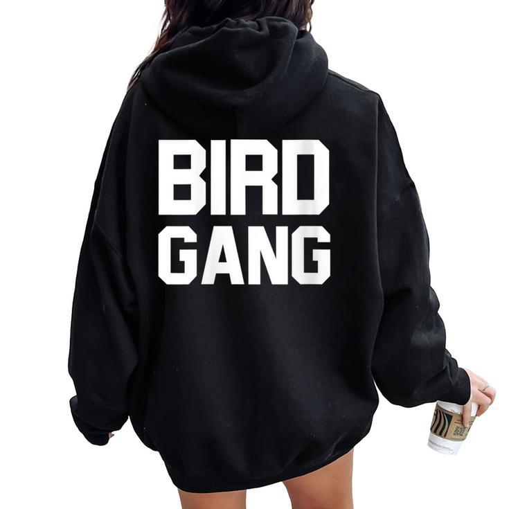 Bird Gang Eagle Jersey Women Oversized Hoodie Back Print - Monsterry