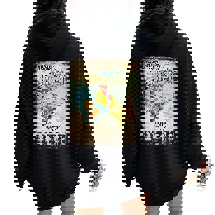 Chasing Chickens Is My Cardio Chicken Mom Farm Girl Women Oversized ...