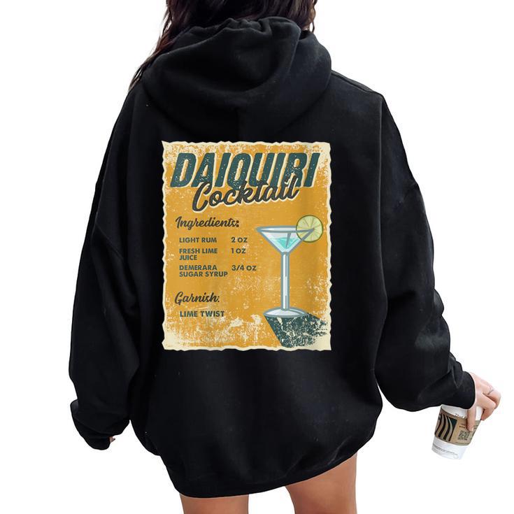 Daiquiri Cocktail Cocktail Recipe Women Oversized Hoodie Back Print ...