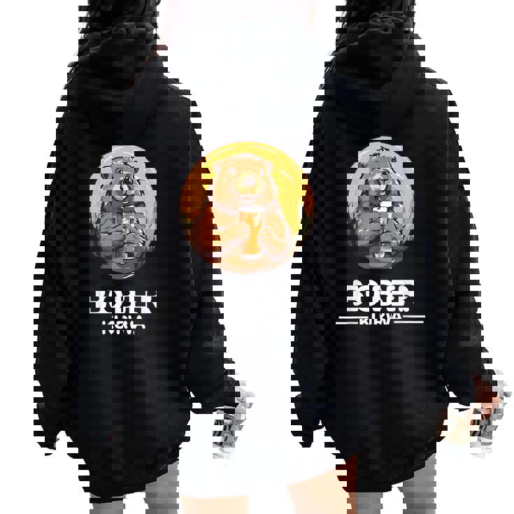 Divertido Bober Bobr Bóbr Beaver Beer Glass Meme Women Oversized Hoodie ...