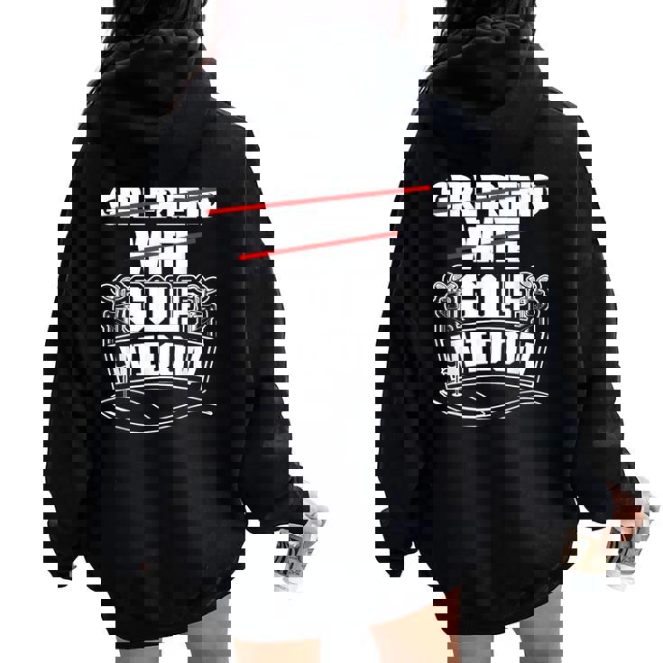 Golf Widow Wife Girlfriend Golfer Golfing Women Oversized Hoodie Back ...