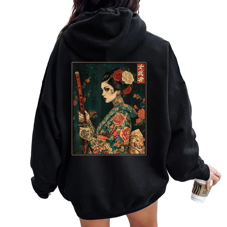 Japanese Gothic Samurai Art Woman With Katana Sword Women Oversized ...