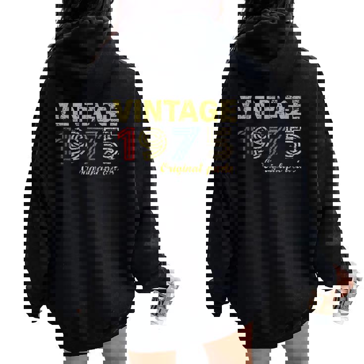 Vintage 1975 Cool 50 Year Old Bday Men Women 50th Birthday Women Oversized Hoodie Back Print ...