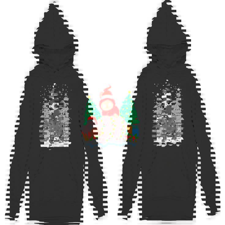 Labubu Monster Moo Deng Baby Hippo Christmas Unisex Hoodie - Monsterry