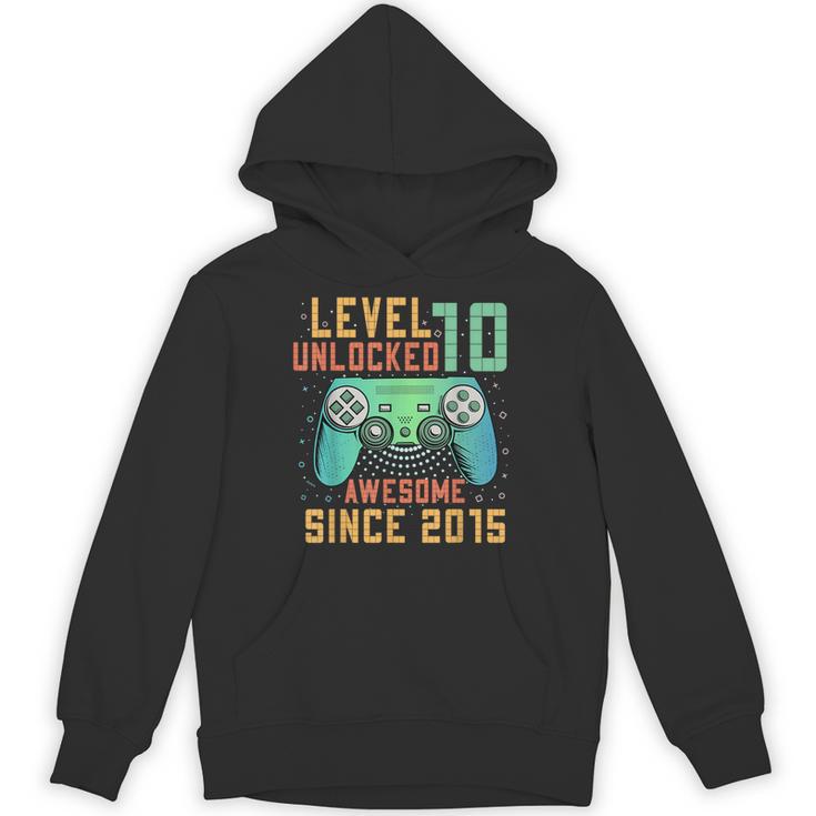 Level 10 Unlocked 10Th Birthday 10 Year Old Boy Gaming Hoodie | Mazezy