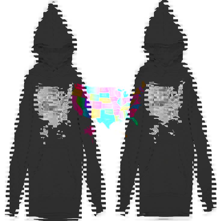 United States Map Hand Drawn With State Names US Map USA Unisex Hoodie ...