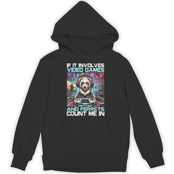 Video Games Gamer Gaming Ferret Hoodie - Monsterry UK