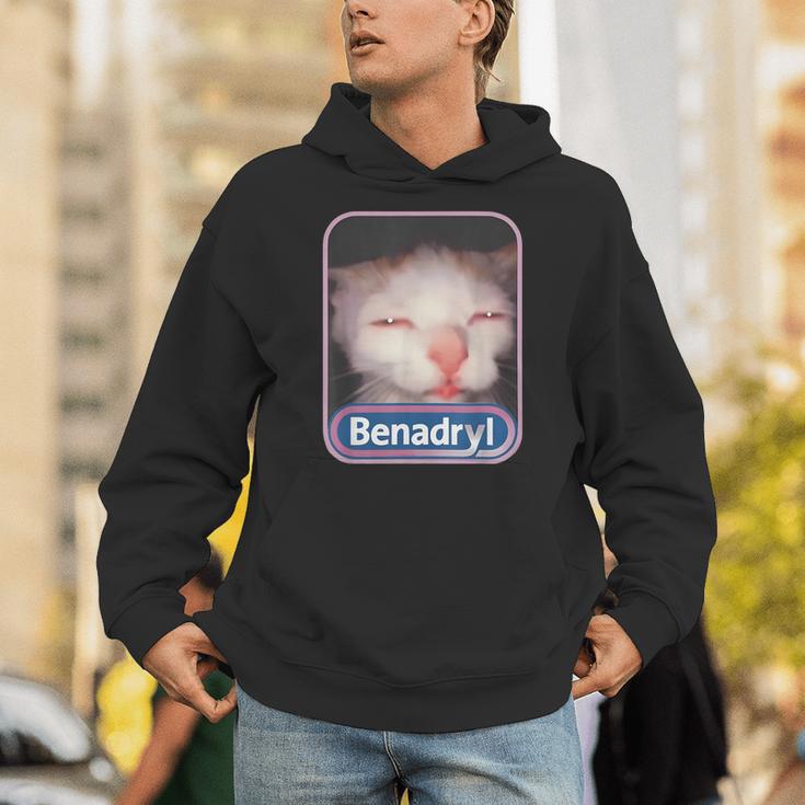 Benadryl Meme Cat Benny Cute & Meme Quote Hoodie | Mazezy