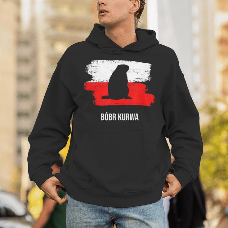 Bober BóBr Kurwa Poland Flag Internet Meme Beaver Unisex Hoodie - Monsterry