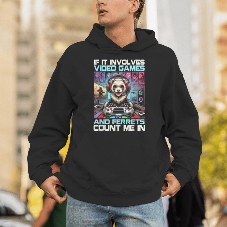 Video Games Gamer Gaming Ferret Hoodie - Monsterry UK
