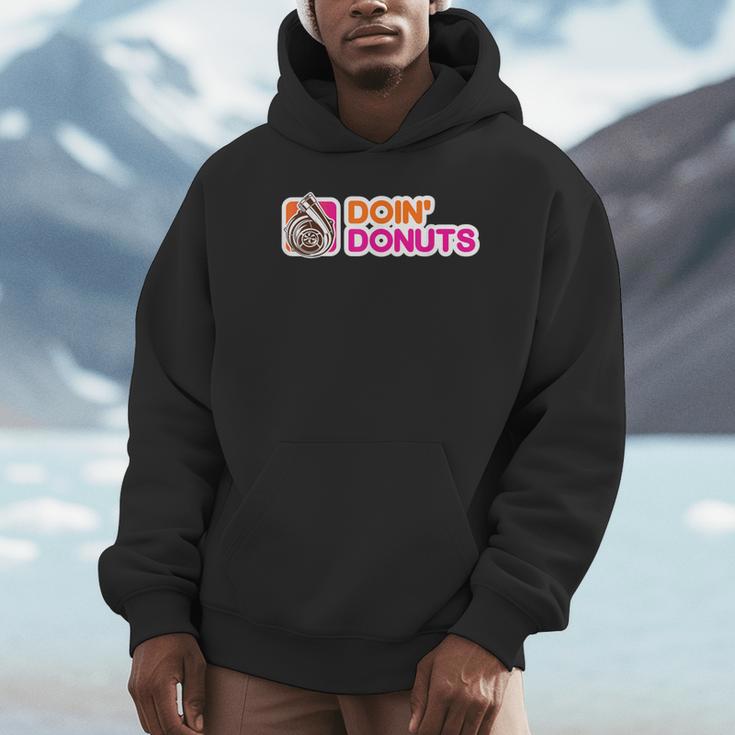 Doin' Donuts Racing & Drift Car Enthusiast Turbo Motor Unisex Hoodie ...