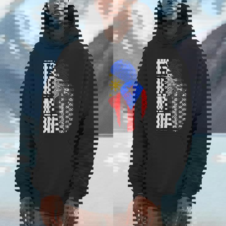 Filipino And Puerto Rican DNA Mix Flag Heritage Unisex Hoodie - Monsterry