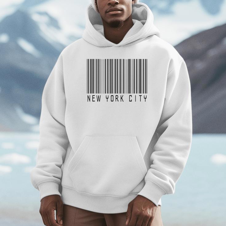 NYC New York City Bar Code Unisex Hoodie - Monsterry AU